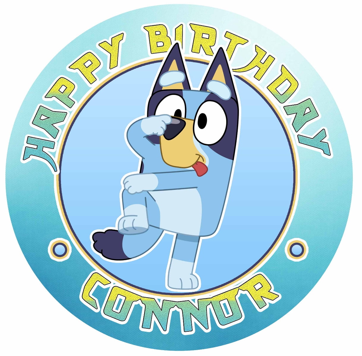 Customizable 7.5 Inch Bluey Image Decor Cake Topper - Round Edible ...