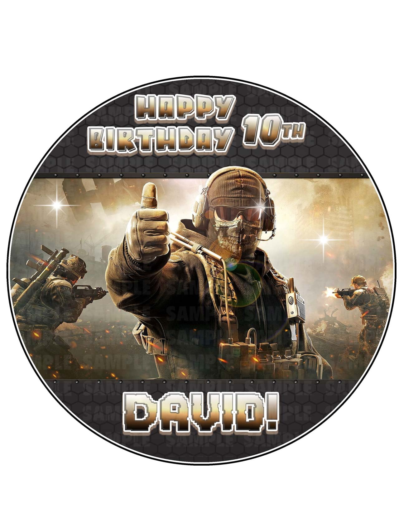 7.5 Inch Call of Duty Mobile RD Cake Topper - Round Edible Birthday ...