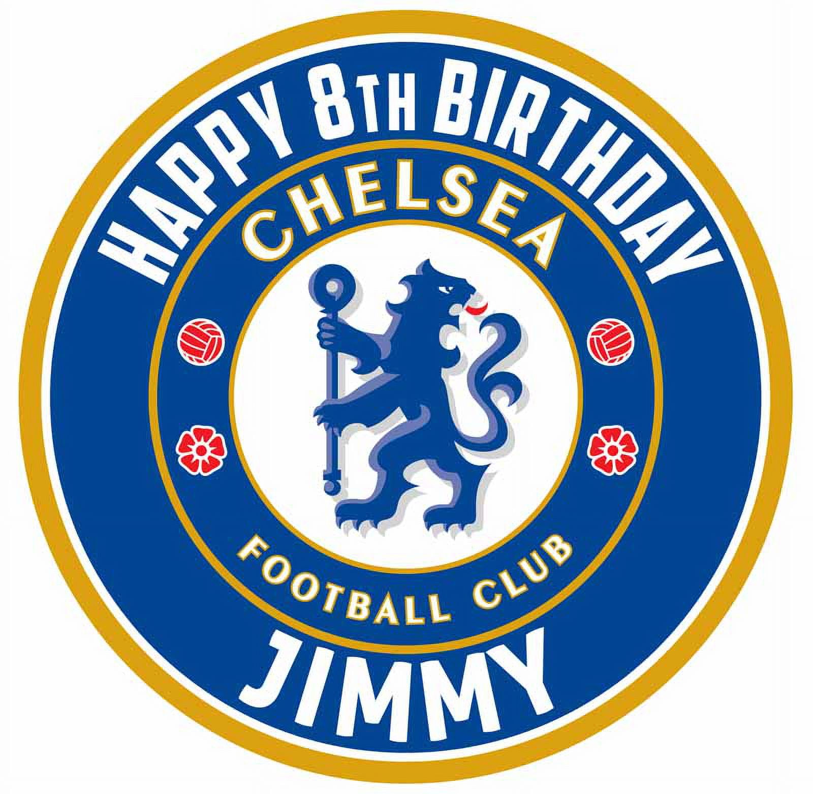 7.5 Inch Chelsea FC Cake Topper - Round Edible Birthday Cake ...