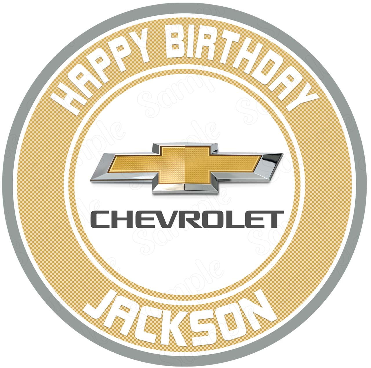 7.5 Inch Chevrolet Rd Cake Topper - Round Edible Birthday Cake ...