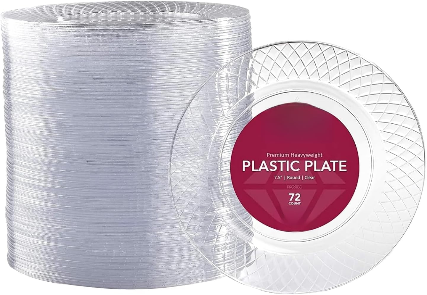 7.5 Inch Clear Plastic Plates - 144 Ct Disposable Heavy Duty Appetizer ...