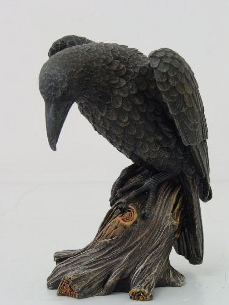 7.5 Inch Dark Raven on Large Tree Platform Resin Statue Figurine ...