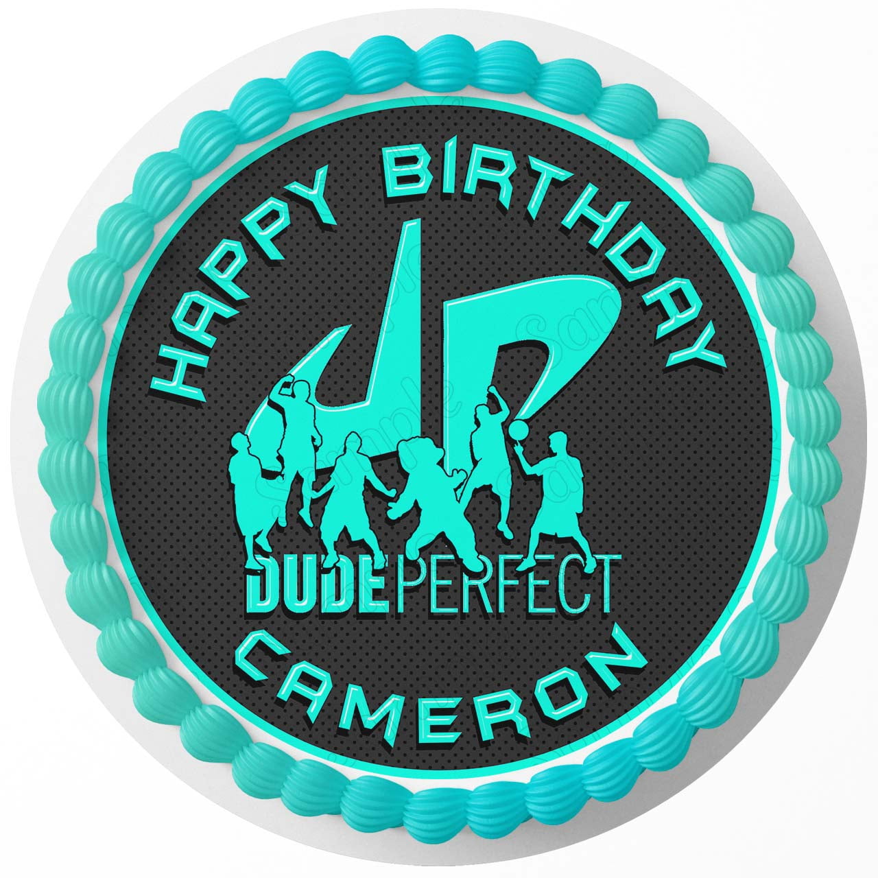 7.5 Inch Dude Perfect RD Cake Topper - Round Edible Birthday Cake ...