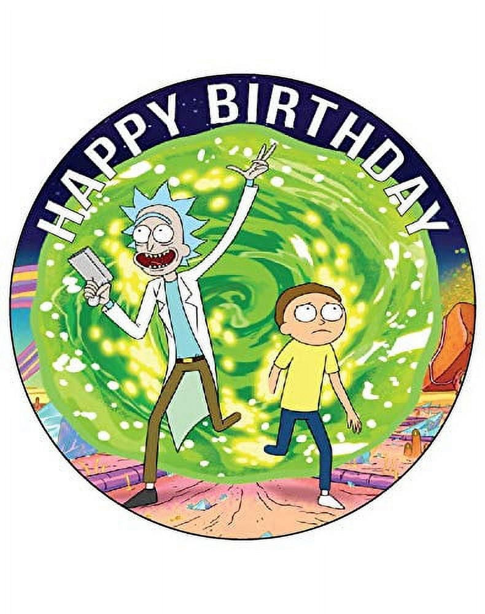7.5 Inch Edible Cake Toppers (7.5 RICK AND MORTY - PORTAL) fits 8 inch ...