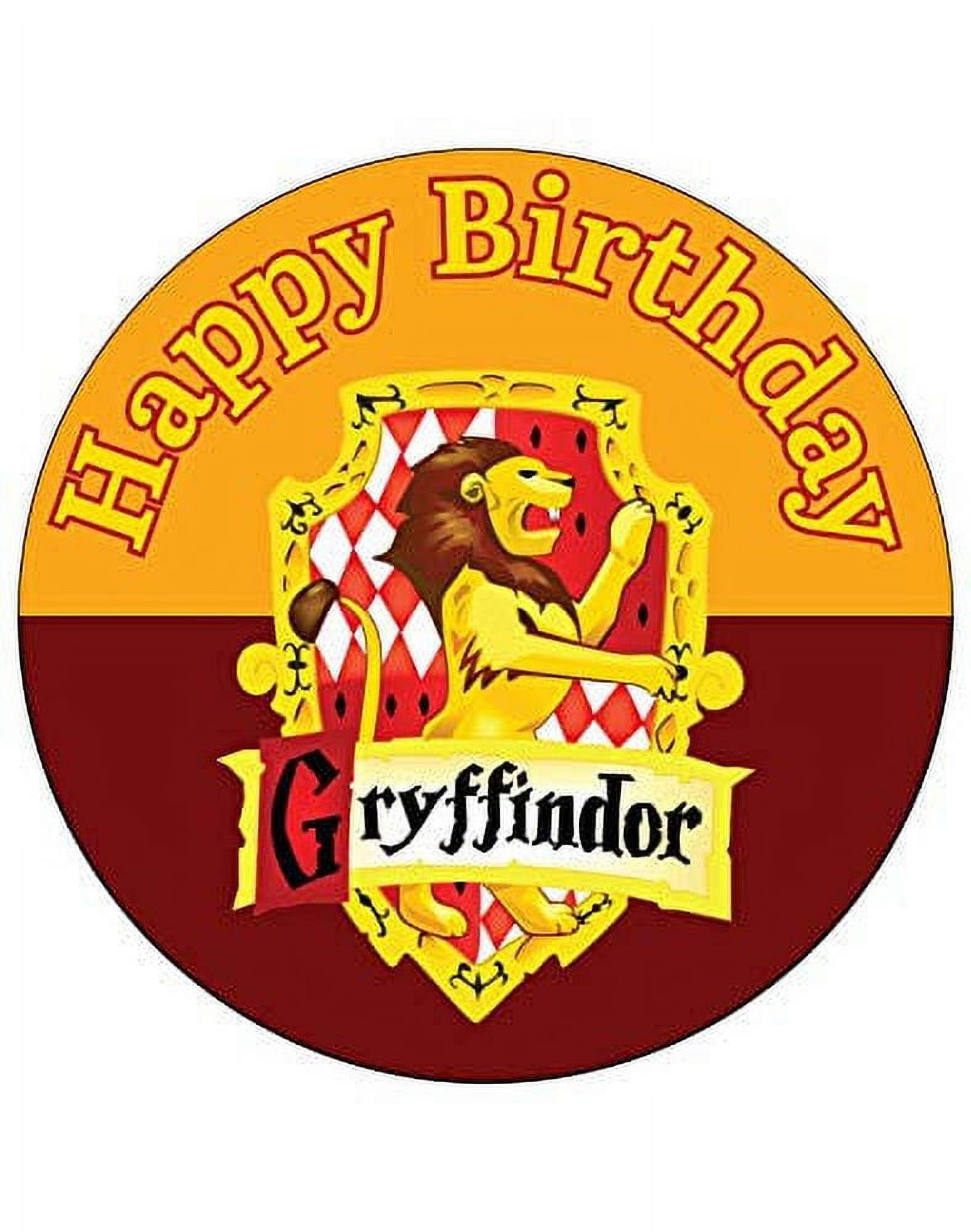 7.5 Inch Edible Cake Toppers – Harry Potter Gryffindor Crest White ...