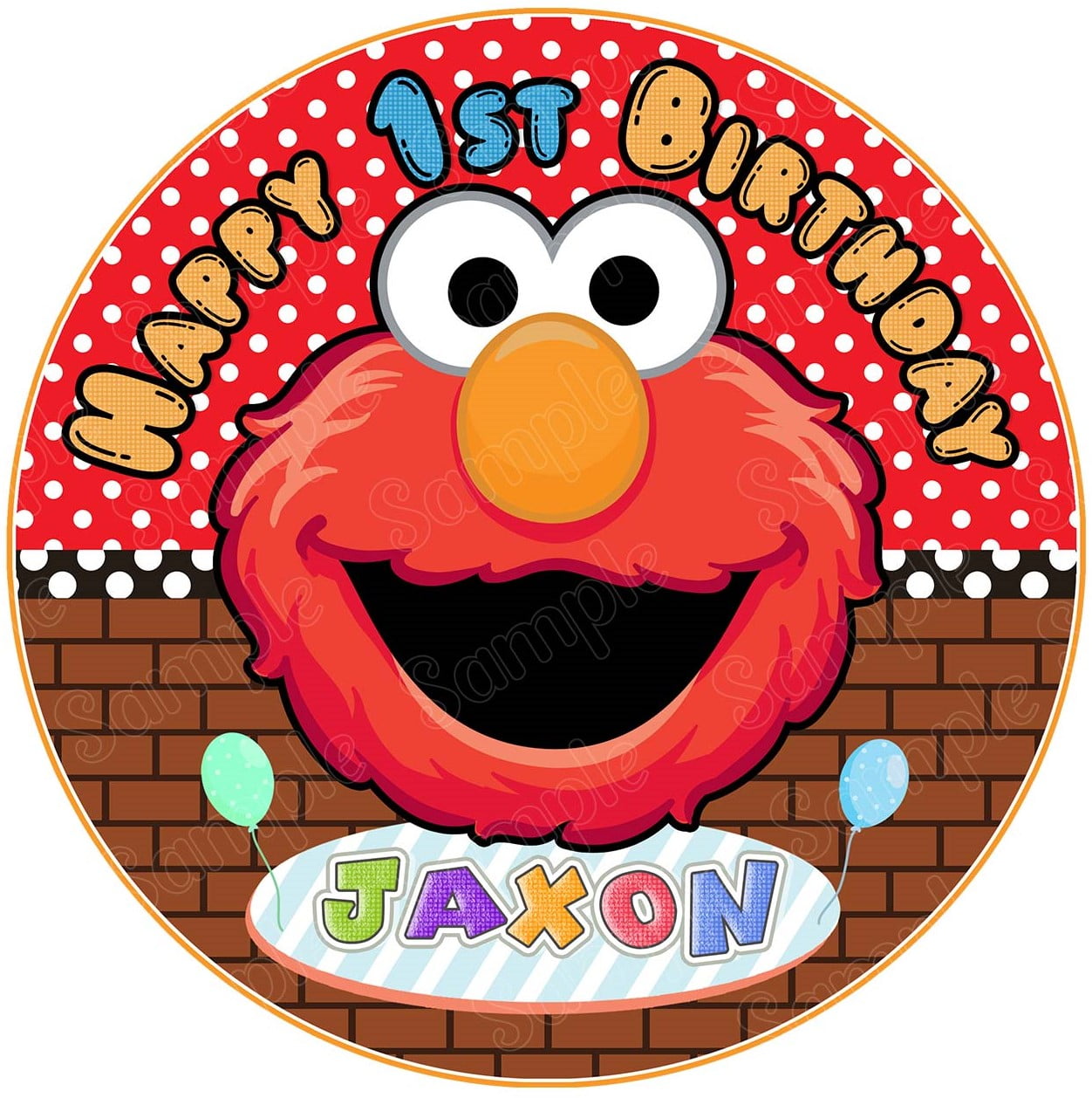 BirthdayJungle Elmo Sesame Street Cake Topper, 7.5 Inch Edible ...