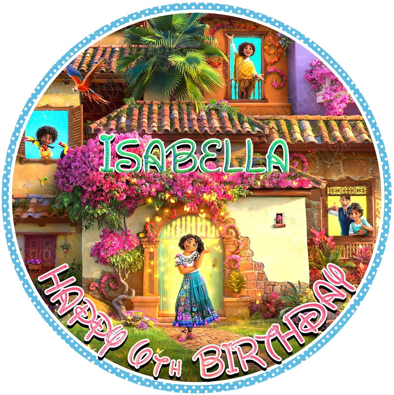 7.5 Inch Encanto Mirabel Disney Cake Topper - Round Edible Birthday ...
