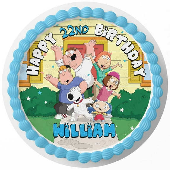 7.5 Inch Family Guy Cake Topper - Round Edible Birthday Cake ...
