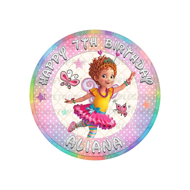 7.5 Inch Fancy Nancy Edible Cake Topper - Round Edible Birthday Cake ...