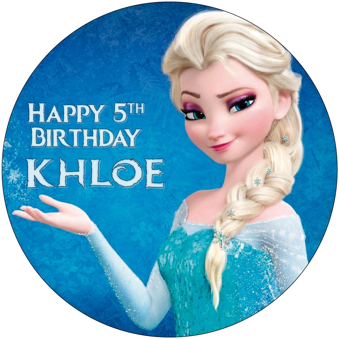 7.5 Inch Frozen Anna Cake Topper - Round Edible Birthday Cake ...