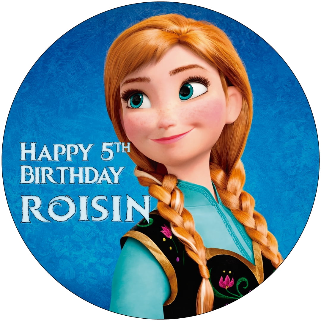 7.5 Inch Frozen Elsa Cake Topper - Round Edible Birthday Cake ...