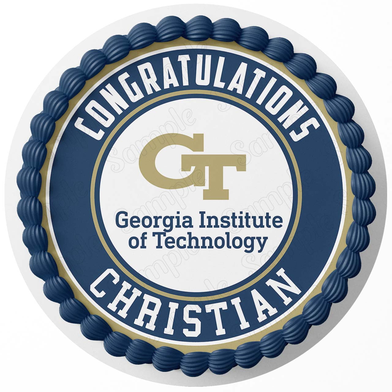 7.5 Inch Georgia Institute of Technology Georgia Tech Cake Topper ...
