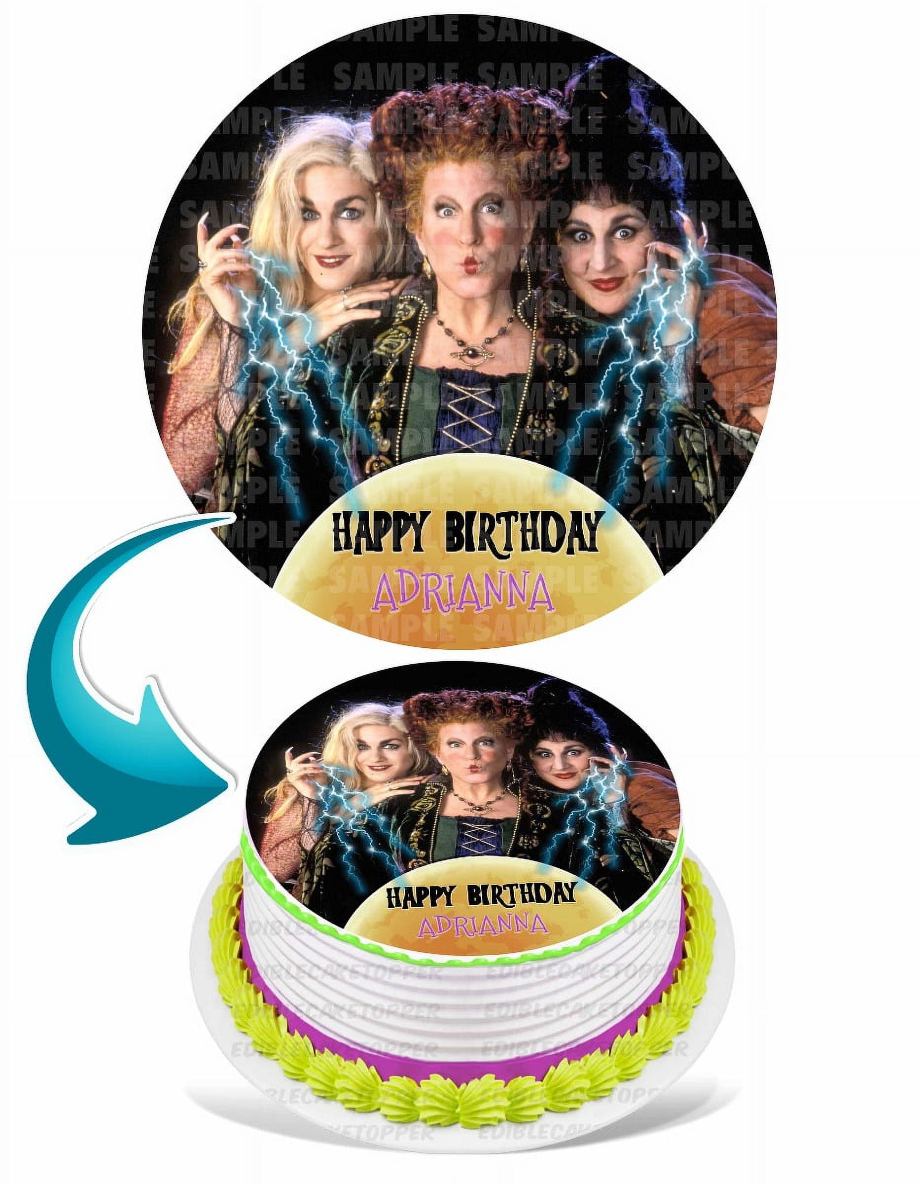 7.5 Inch Hocus Pocus Cake Topper - Round Edible Birthday Cake ...