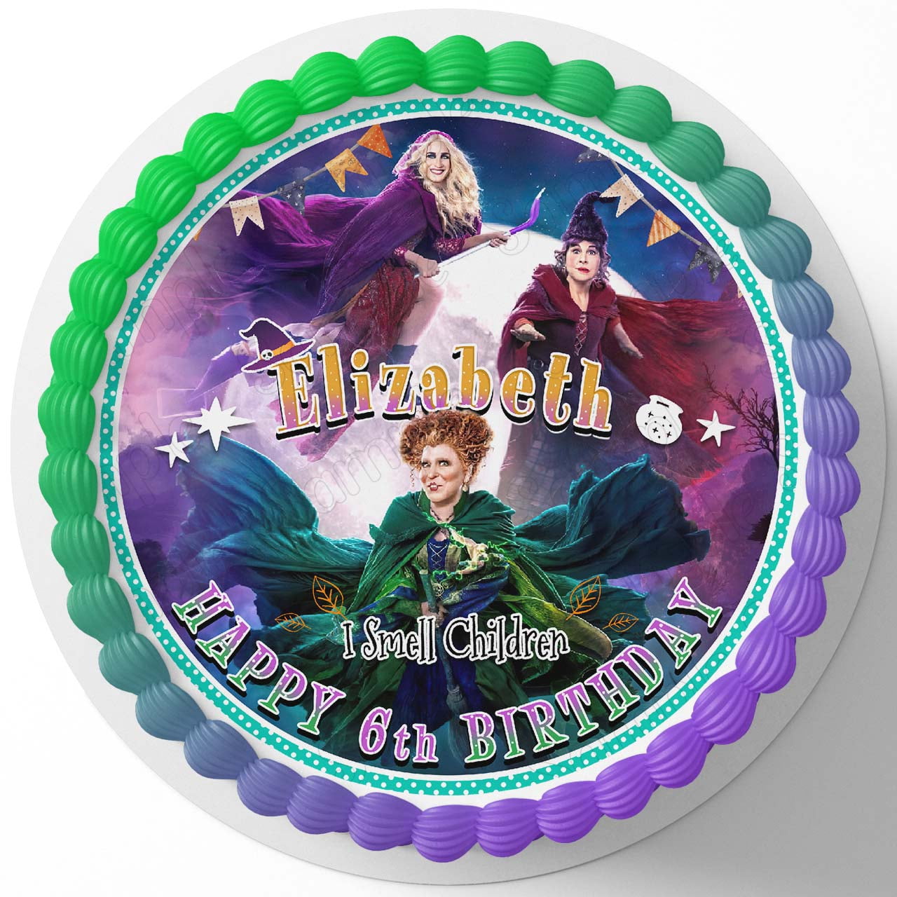 7.5 Inch Hocus Pocus I Smell Children CR Cake Topper - Round Edible ...