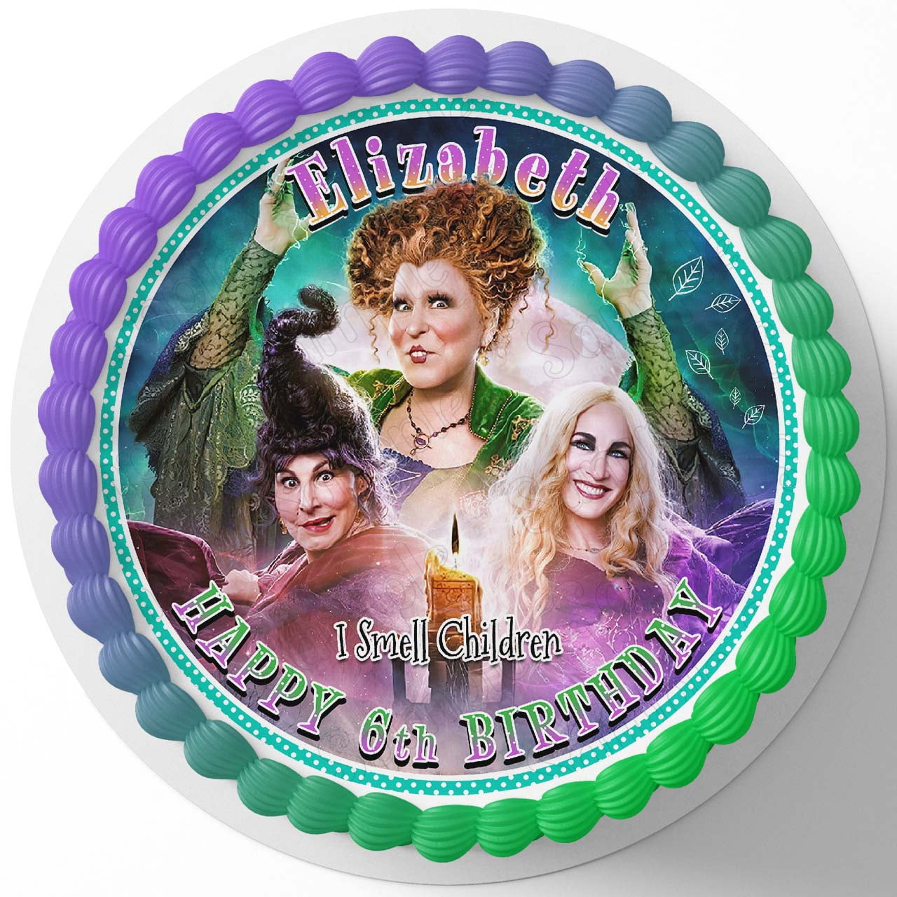 7.5 Inch Hocus Pocus I Smell Children RD Cake Topper - Round Edible ...