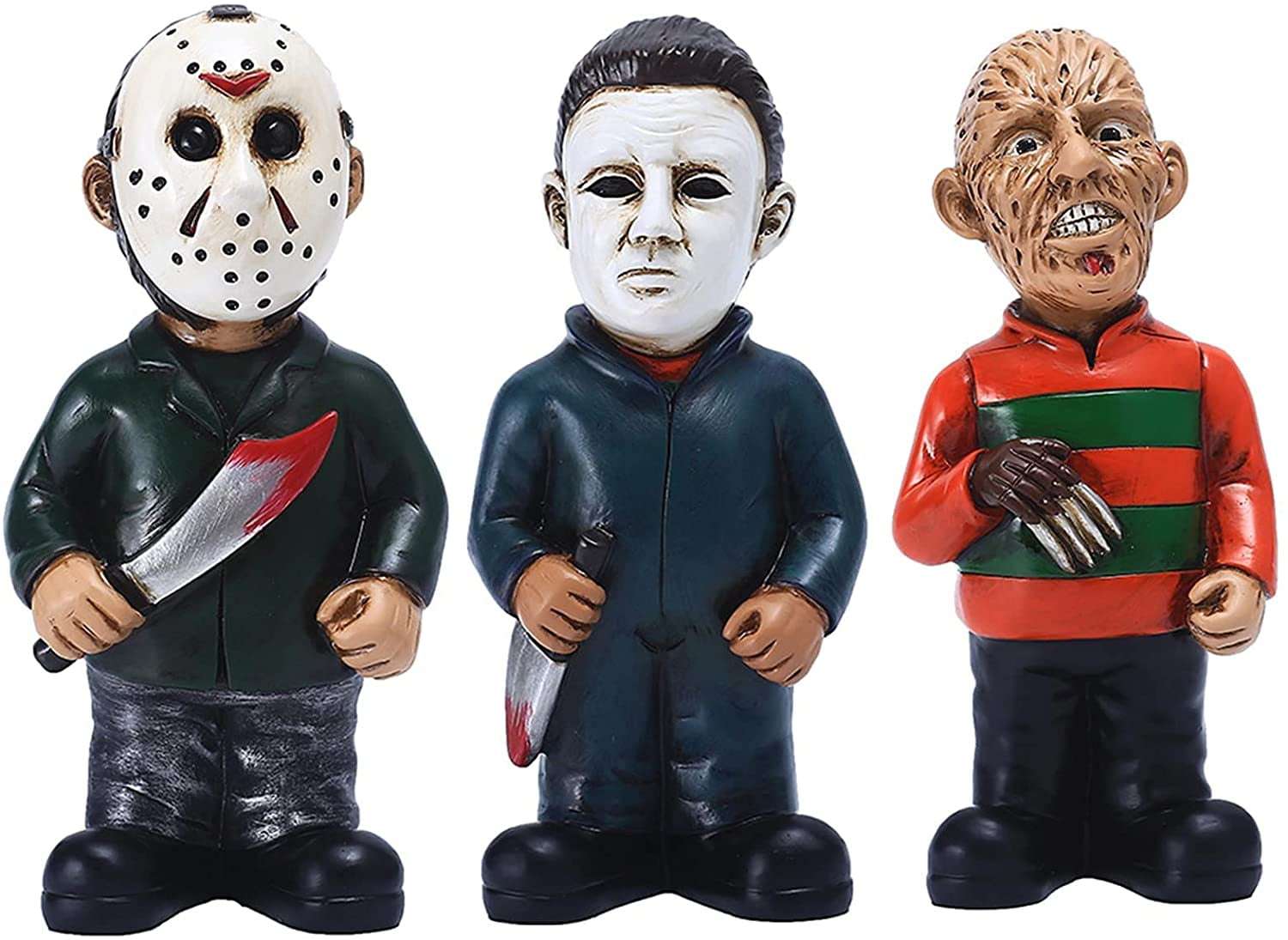 7.5 Inch Horror Movie Action Figure, 3Pcs Halloween Resin Statue Decor ...