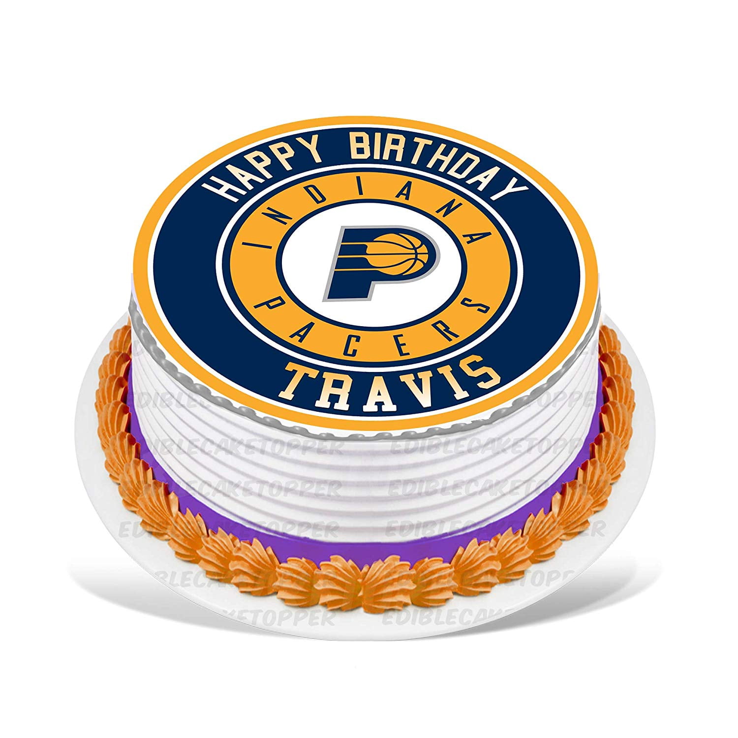 7.5 Inch Indiana Pacers Cake Topper - Round Edible Birthday Cake ...
