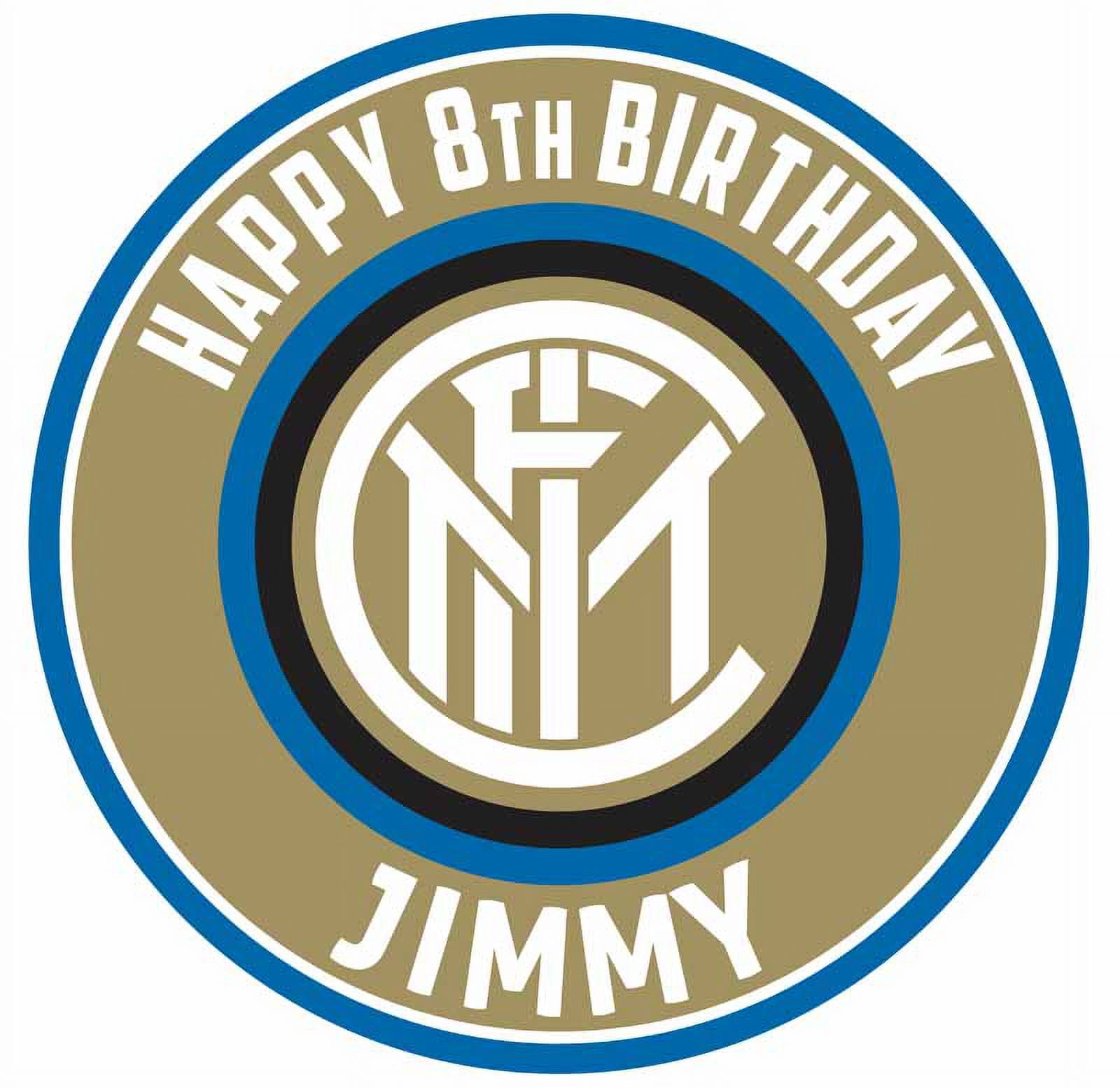7.5 Inch Inter Milan Cake Topper - Round Edible Birthday Cake ...