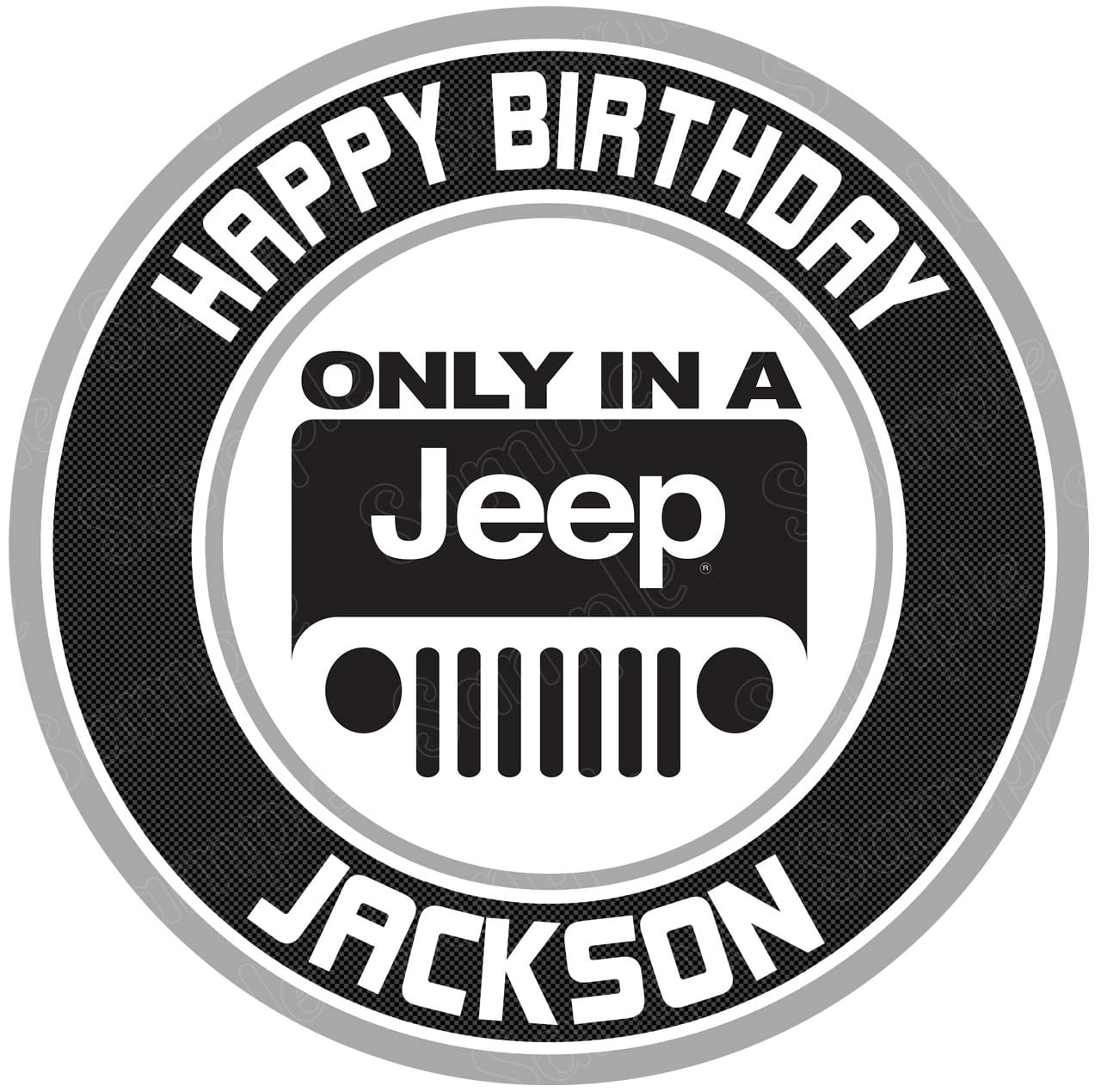 7.5 Inch Jeep Wrangler Rubicon Gladiator RD Cake Topper - Round Edible ...