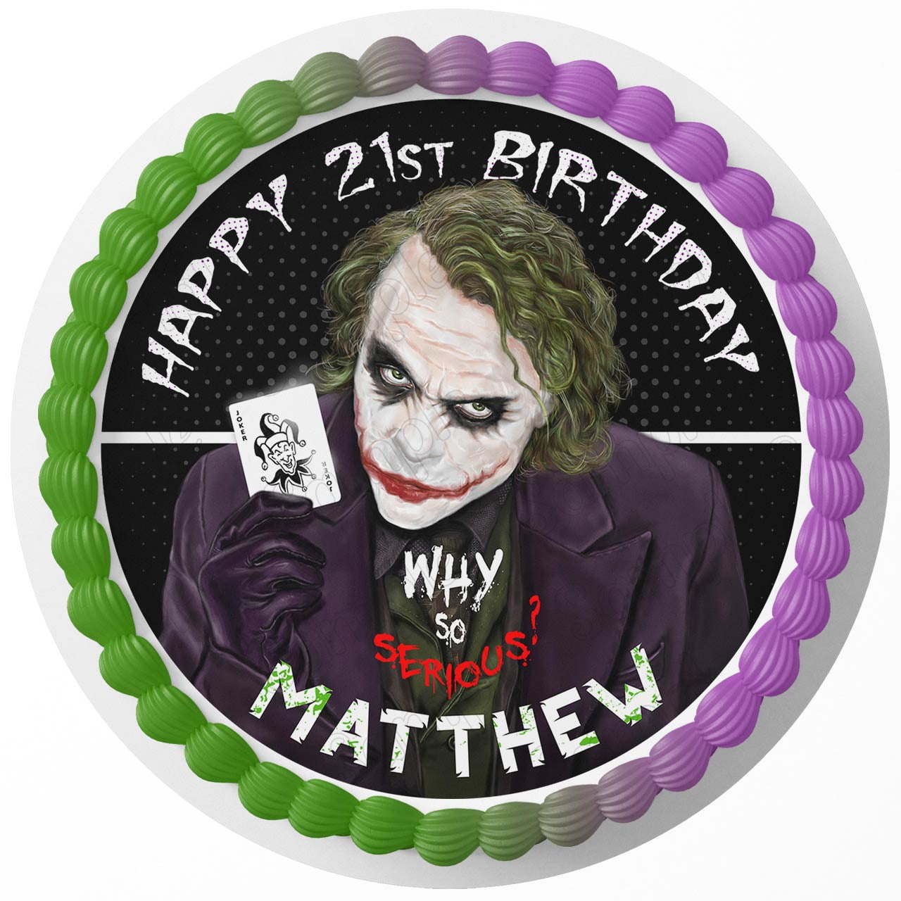7.5 Inch Joker Cake Topper - Round Edible Birthday Cake Decorations ...