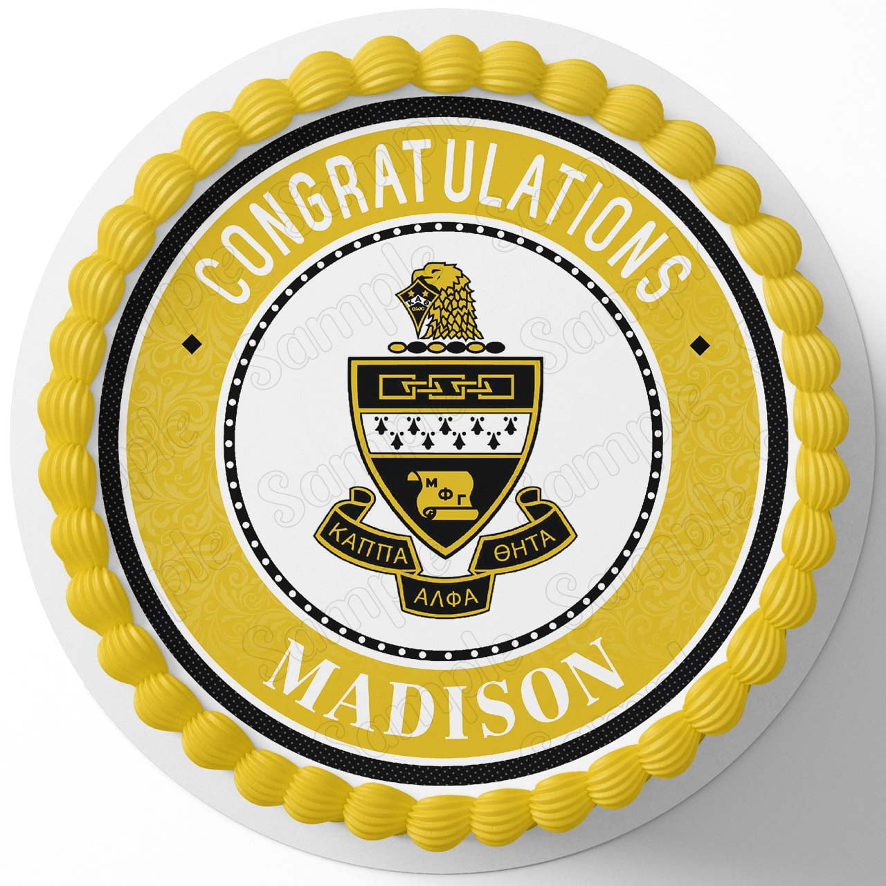 7.5 Inch Kappa Alpha Theta Cake Topper - Round Edible Birthday Cake ...