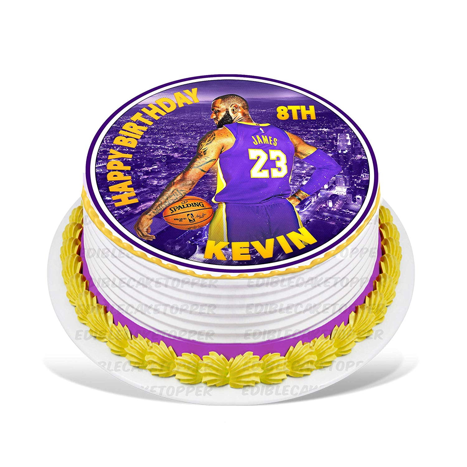 7.5 Inch King James Cake Topper - Round Edible Birthday Cake ...