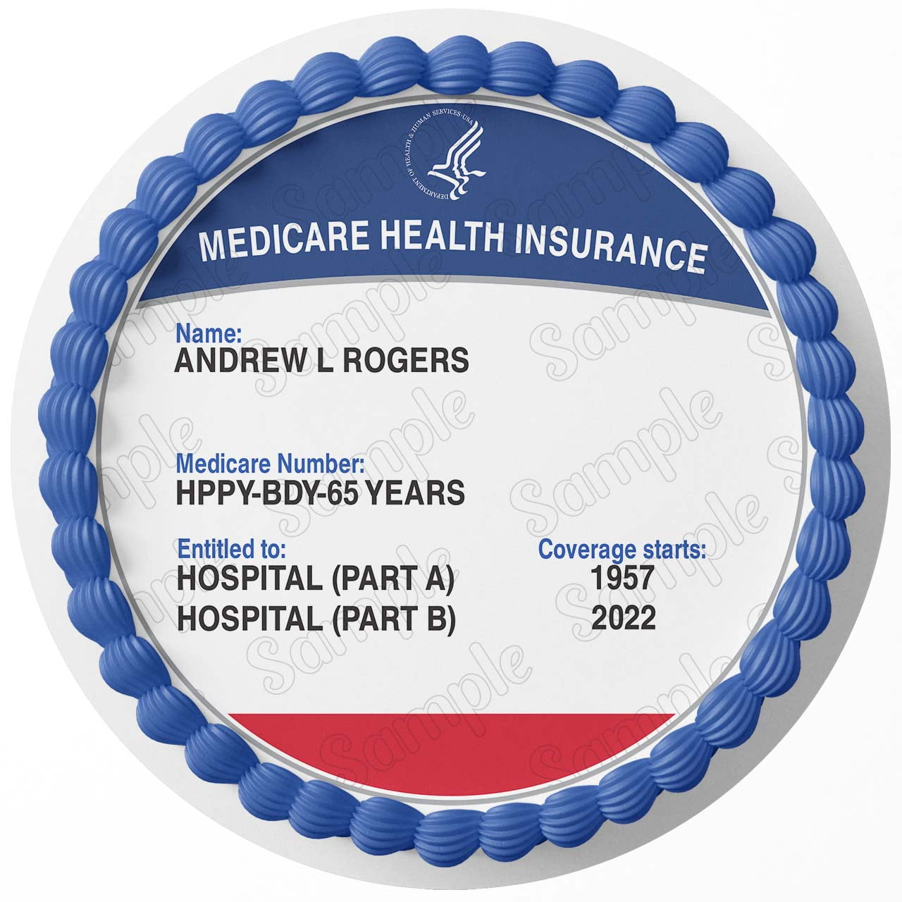 7.5 Inch Medicare Health Insurance Cake Topper - Round Edible Birthday ...
