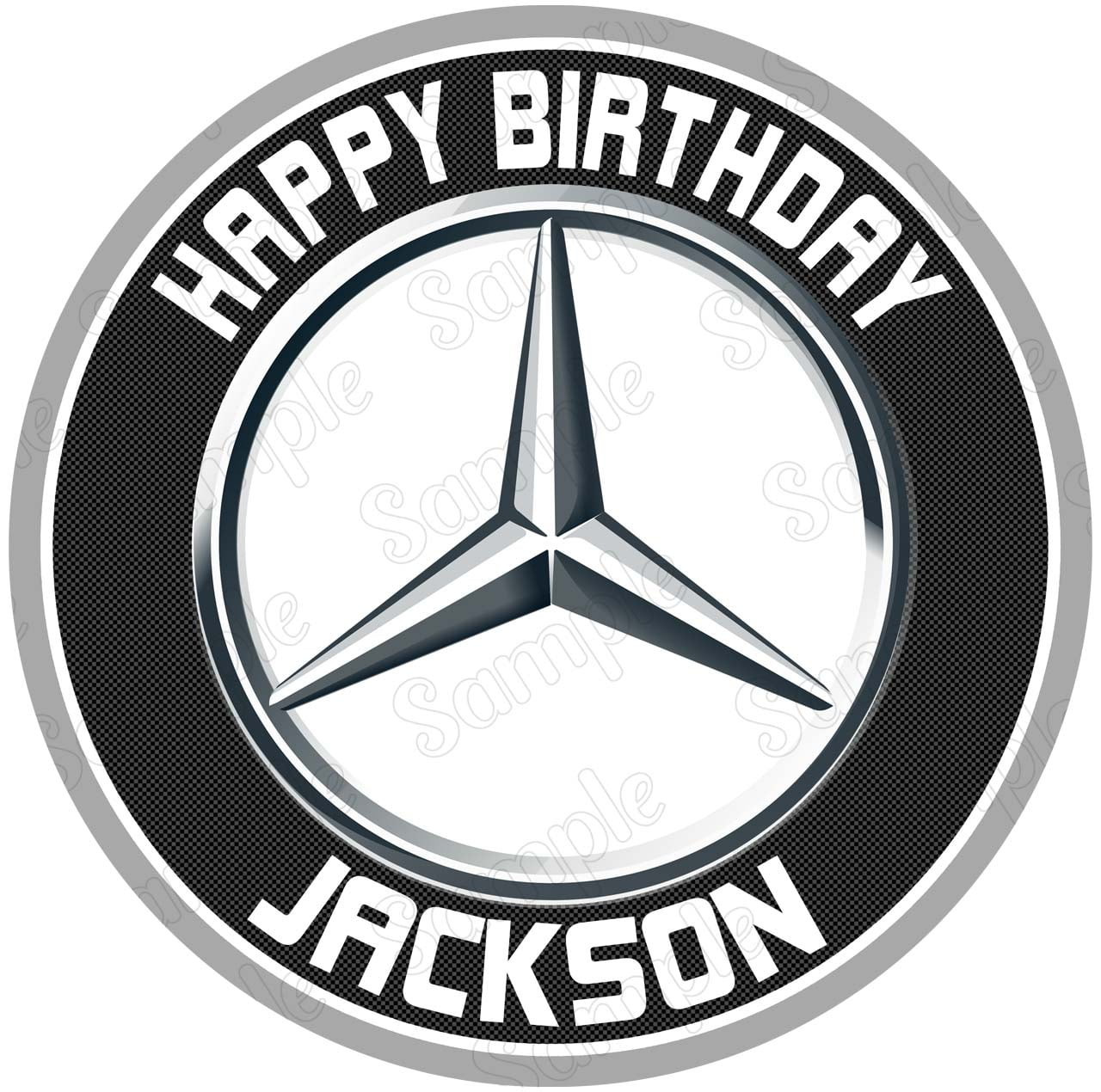 7.5 Inch Mercedes Benz Rd Cake Topper - Round Edible Birthday Cake ...