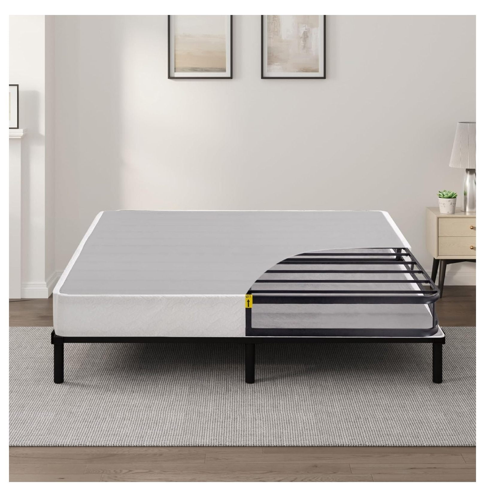 7.5 Inch Metal Box Spring with Quick Assembly, Sturdy Mattress ...