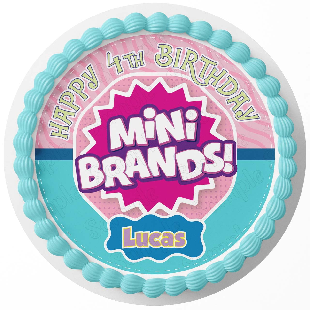 7.5 Inch Mini Brands Disney Cake Topper - Round Edible Birthday Cake ...