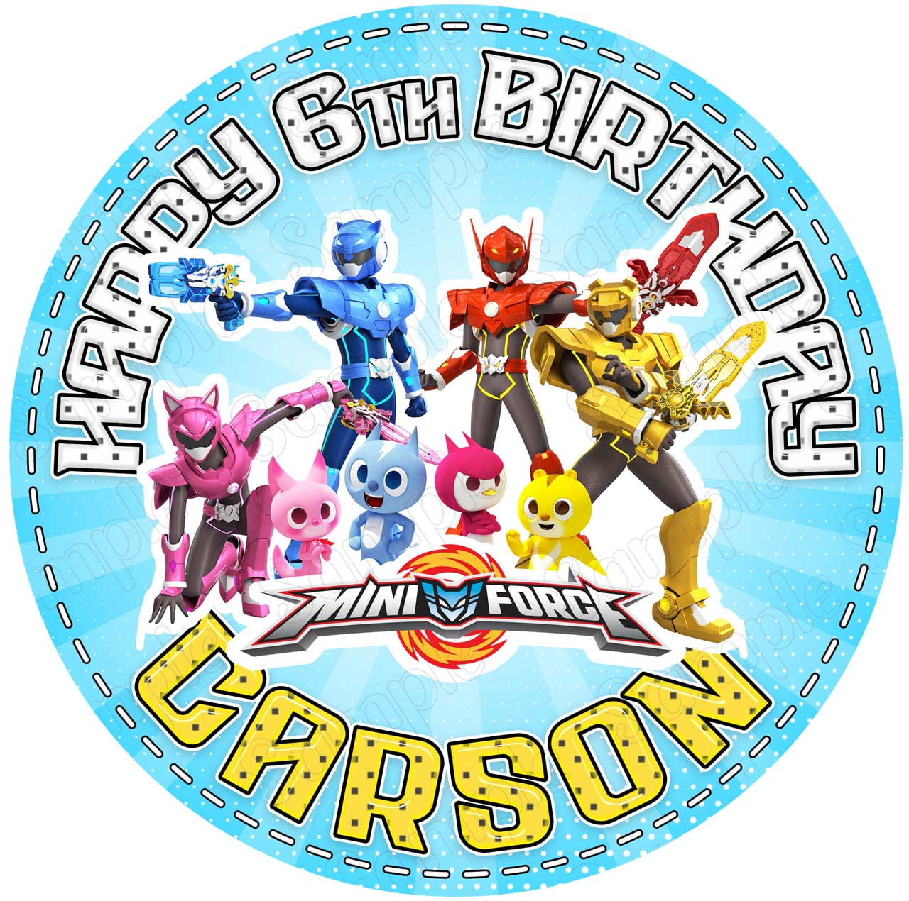 7.5 Inch Mini Force Cake Topper - Round Edible Birthday Cake ...