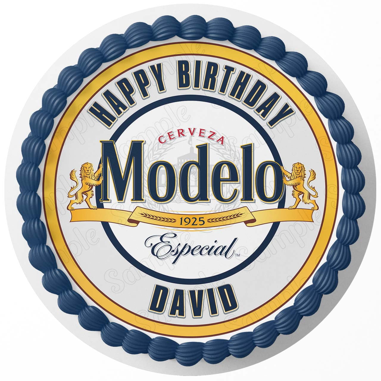 7.5 Inch Modelo Especial Beer RD Cake Topper - Round Edible Birthday ...