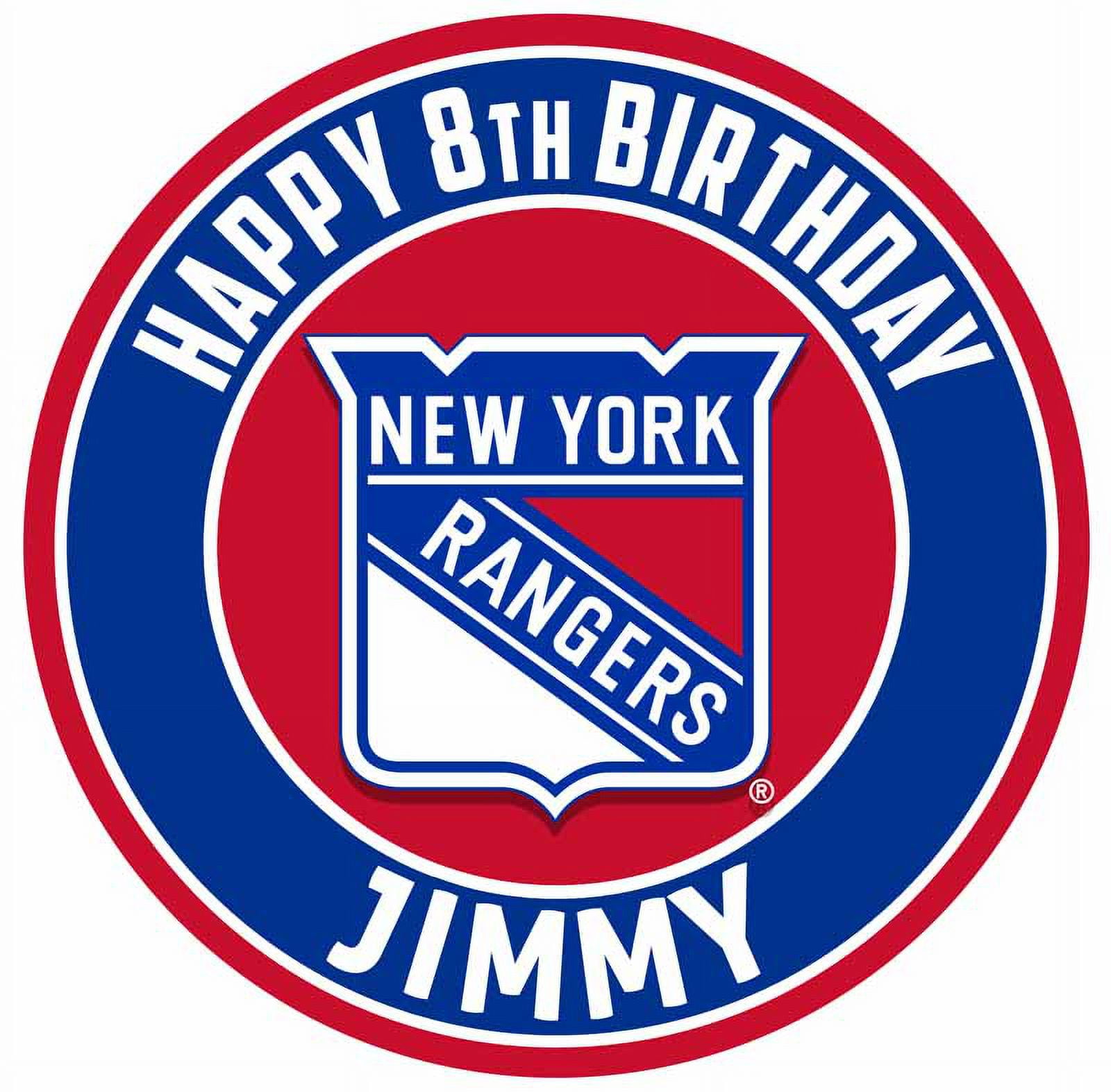 7.5 Inch New York Rangers Cake Topper - Round Edible Birthday Cake ...