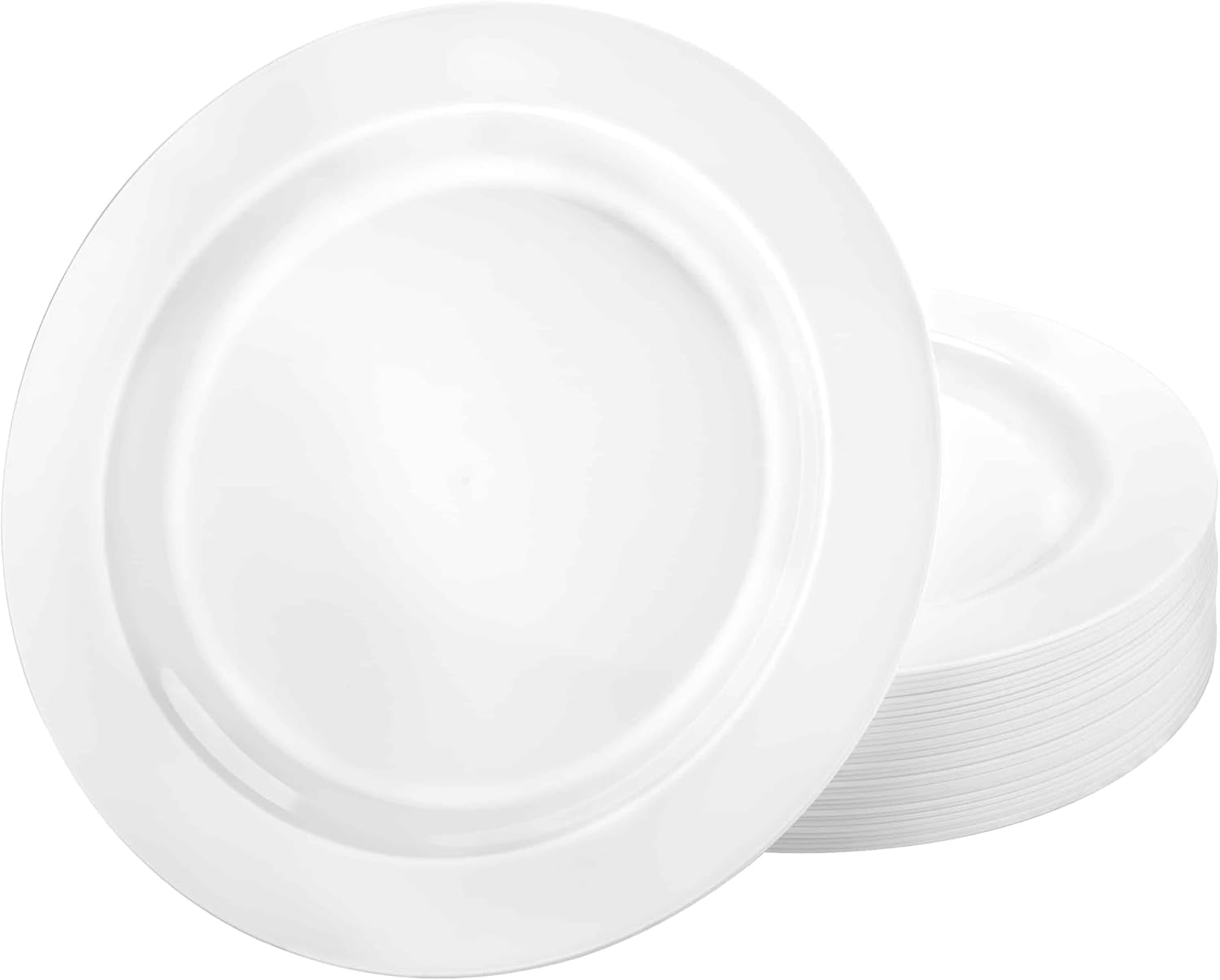 7.5 Inch Pearl White Round Dinner Plate – Elegant Disposable Plastic ...
