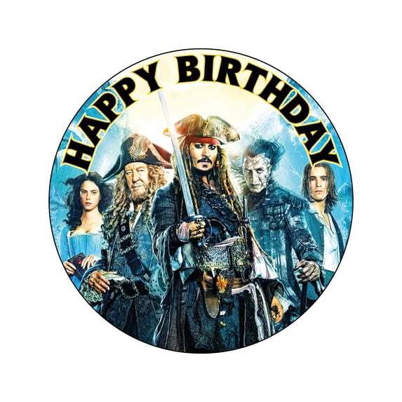 7.5 Inch Pirate Adventure Cake Topper – Round Edible Birthday Cake ...