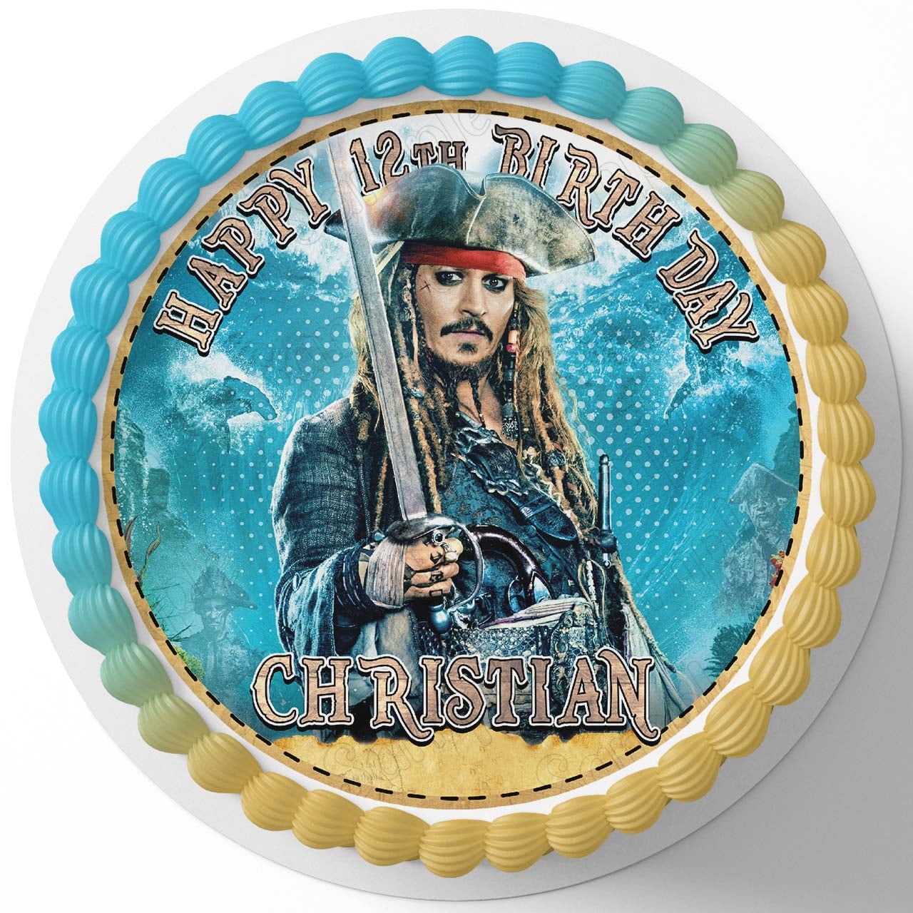 7.5 Inch Pirates of the Caribbean PR Cake Topper - Round Edible ...