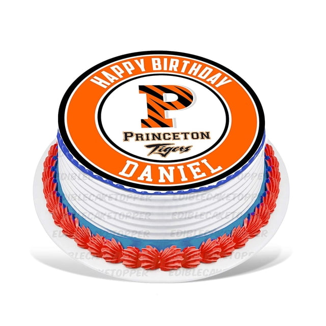 7.5 Inch Princeton Tigers Cake Topper - Round Edible Birthday Cake ...