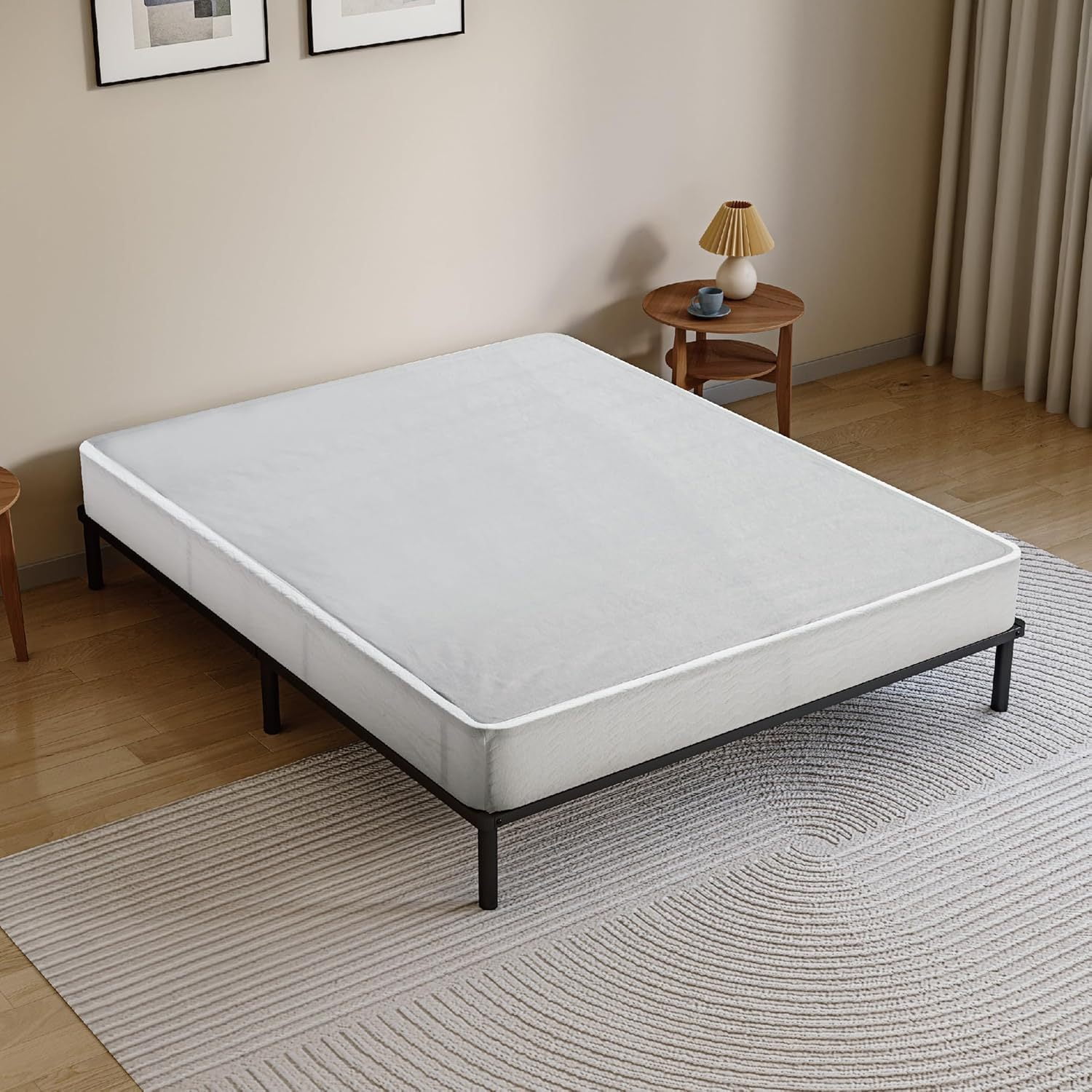 7.5 Inch Queen Size Box Spring with Fabric Cover, Sturdy Mattress ...