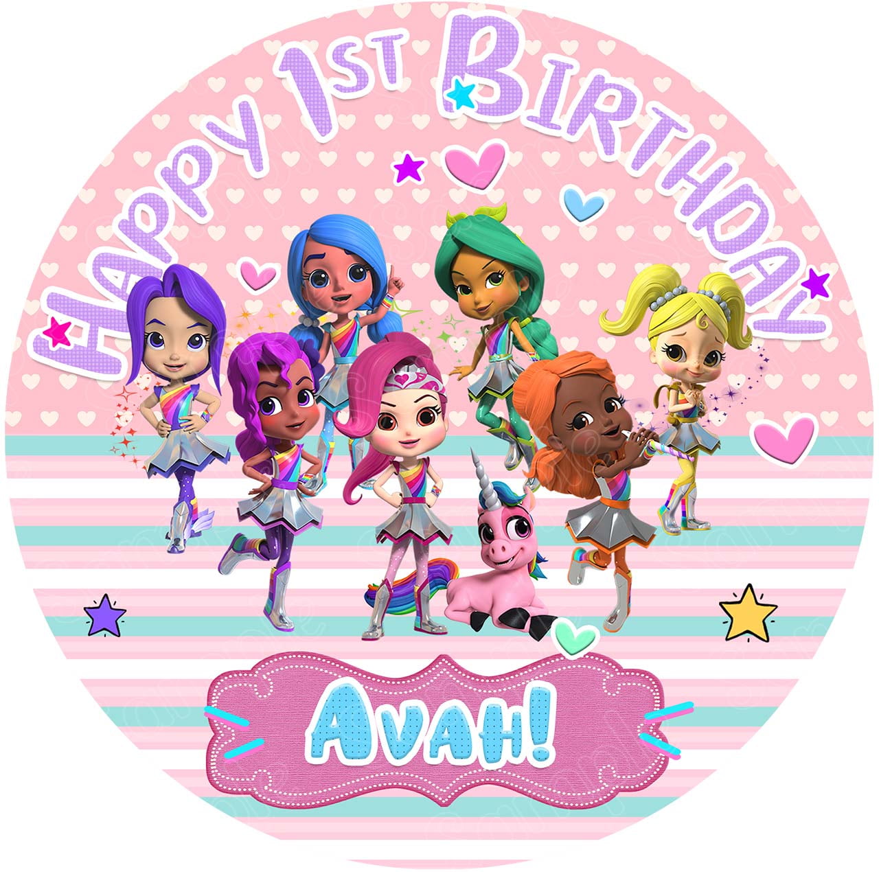 7.5 Inch Rainbow Ranger RD Cake Topper - Round Edible Birthday Cake ...