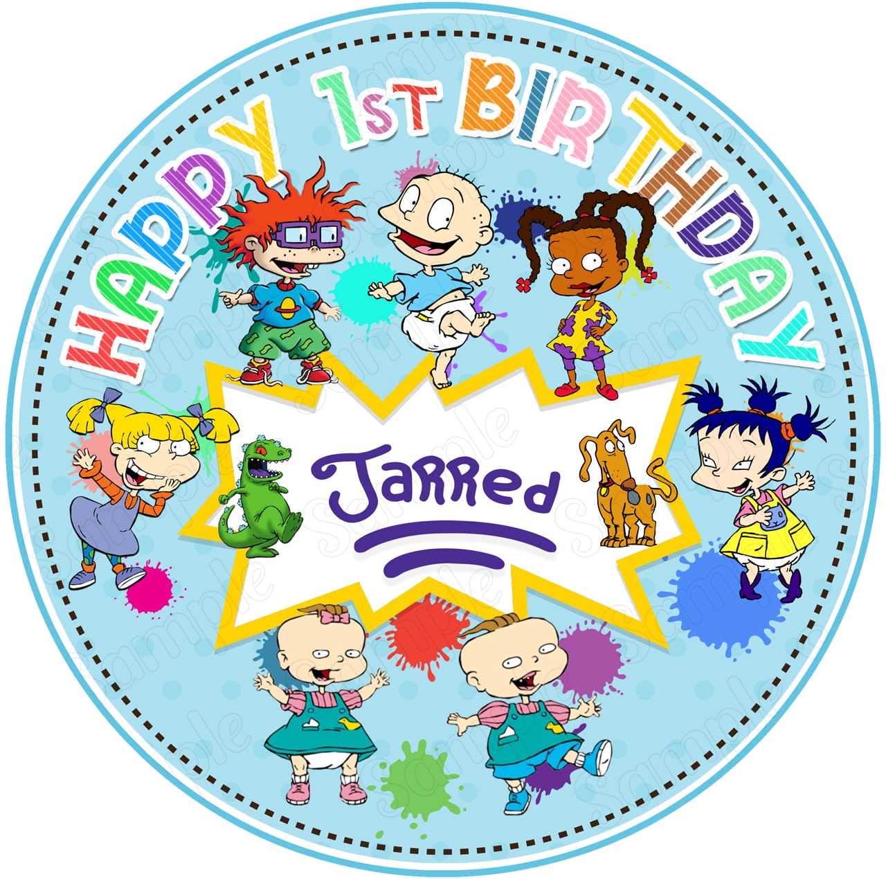 7.5 Inch Rugrats Kids Cake Topper - Round Edible Birthday Cake ...