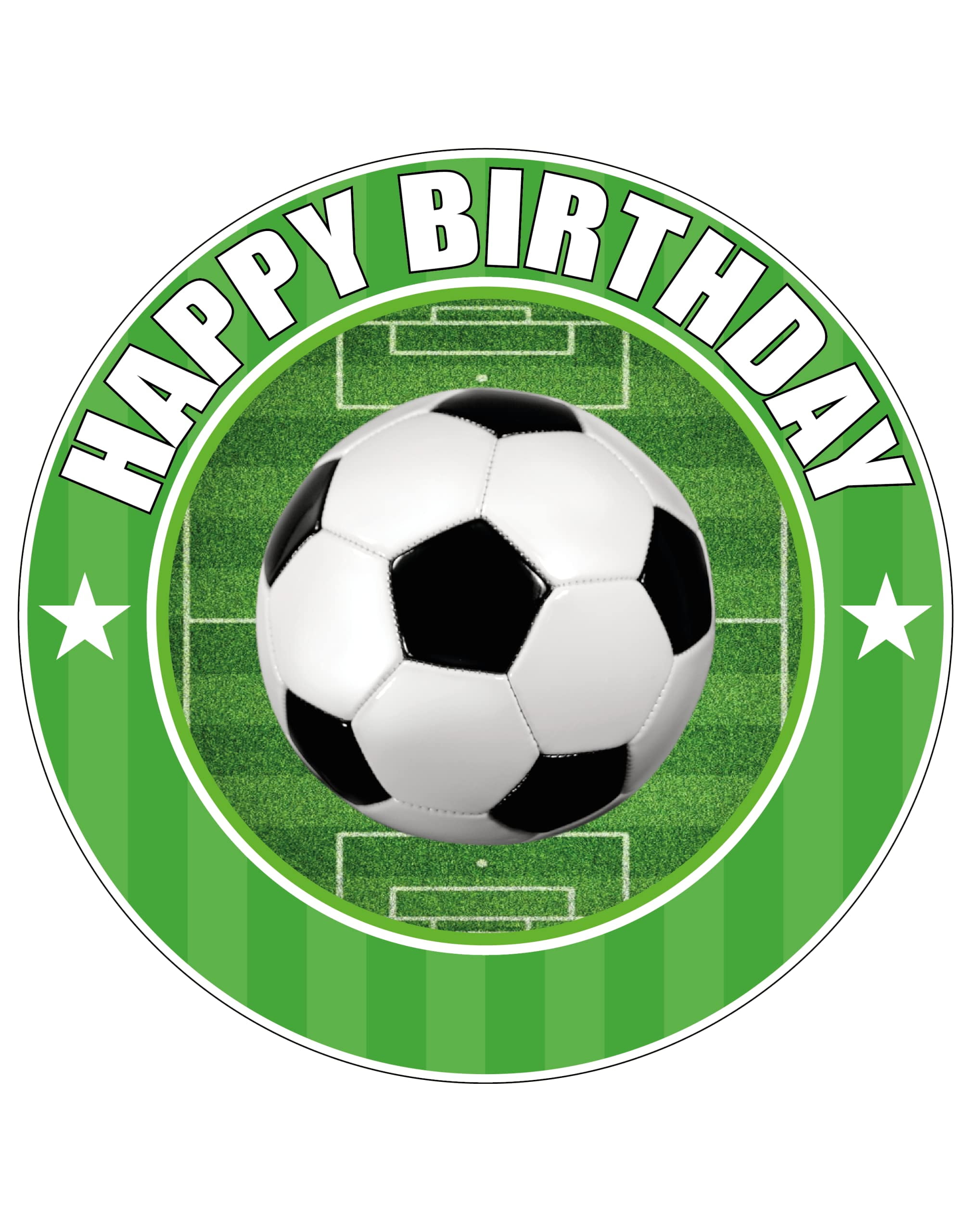 7.5 Inch Soccer Ball Cake Topper – Round Edible Birthday Cake ...