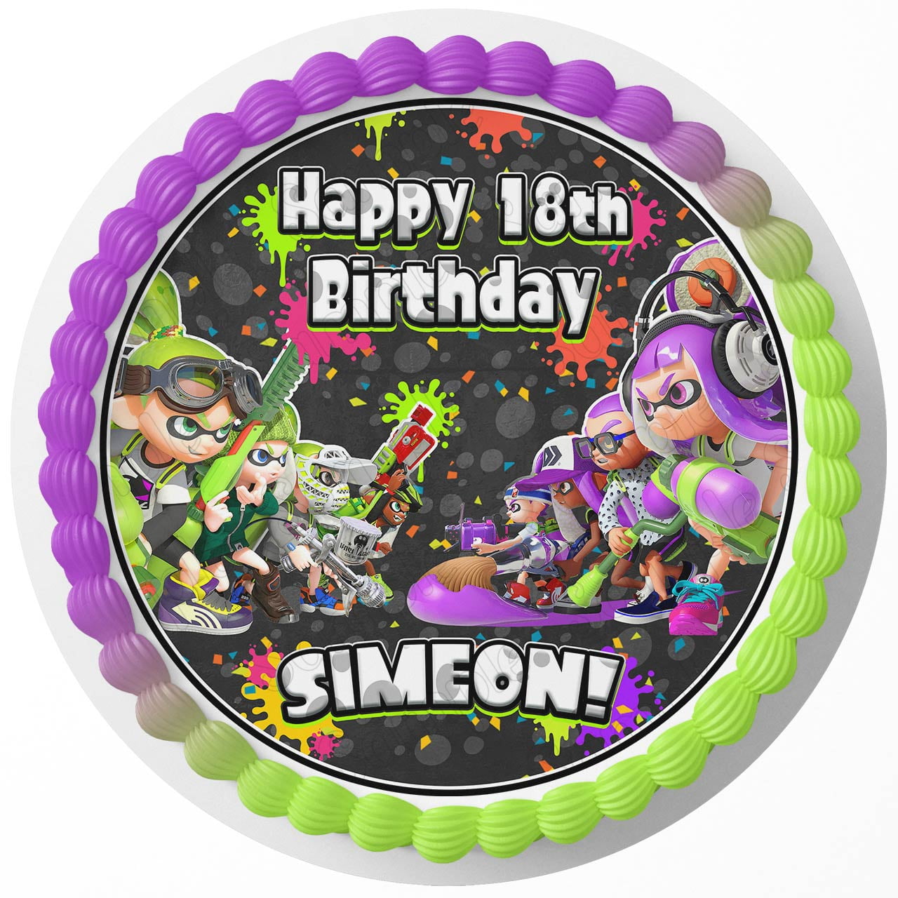 7.5 Inch Splatoon Chapter 3 Rd Cake Topper - Round Edible Birthday Cake ...