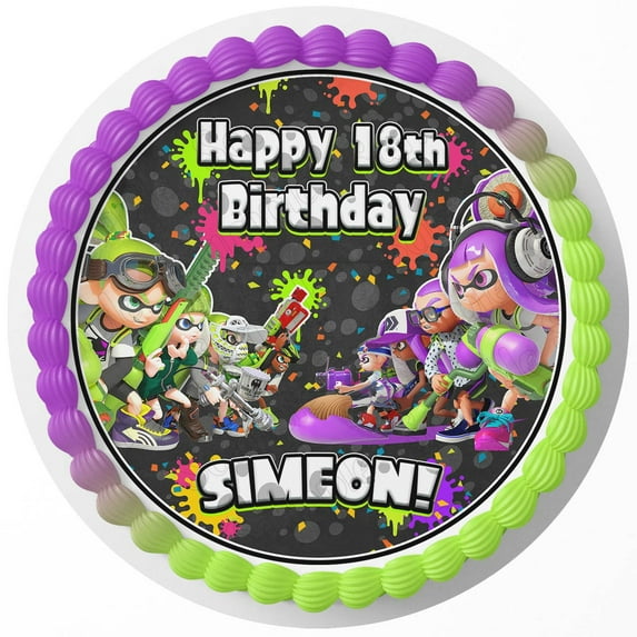 7.5 Inch Splatoon Chapter 3 Rd Cake Topper - Round Edible Birthday Cake ...