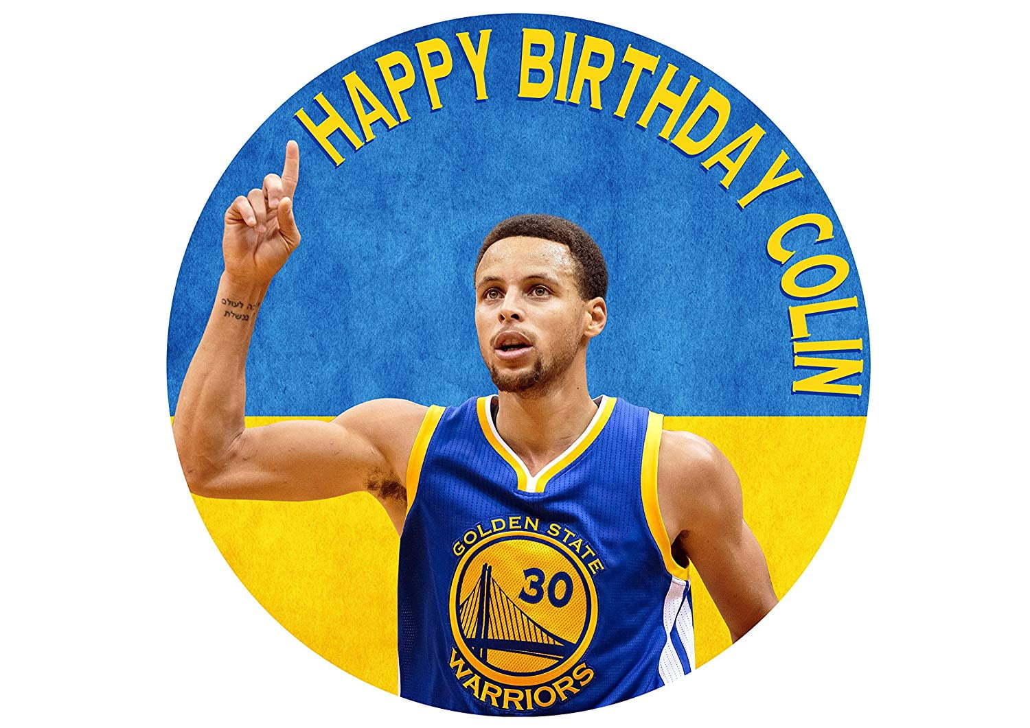 7.5 Inch Stephen Curry Cake Topper - Round Edible Birthday Cake ...