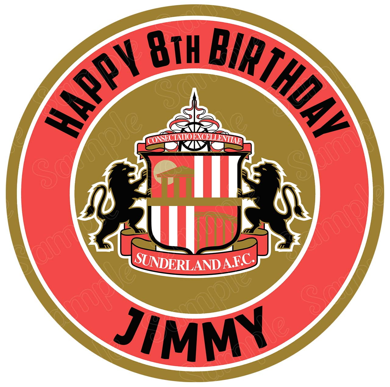 7.5 Inch Sunderland AFC Cake Topper - Round Edible Birthday Cake ...
