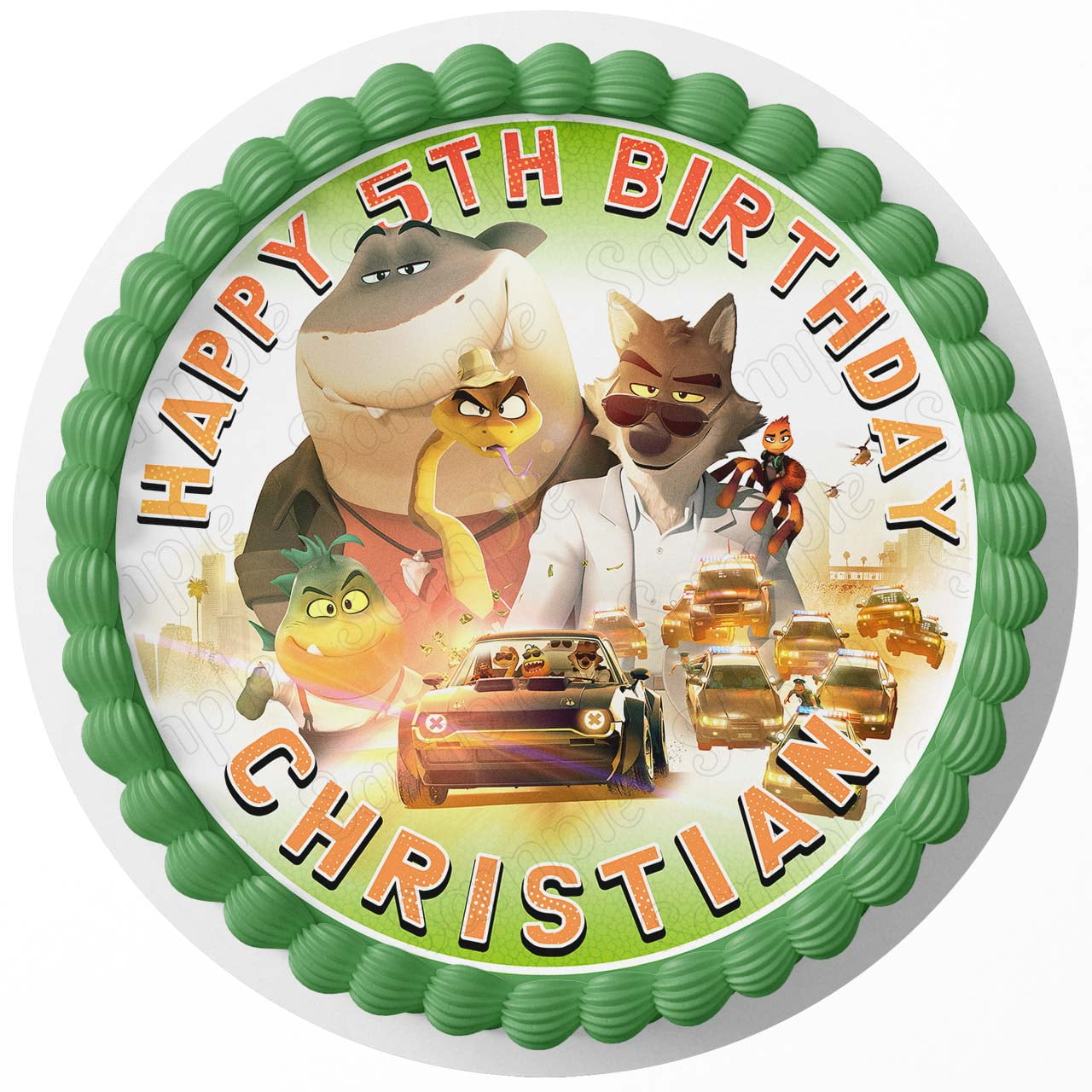 7.5 Inch The Bad Guys Rd Cake Topper - Round Edible Birthday Cake ...
