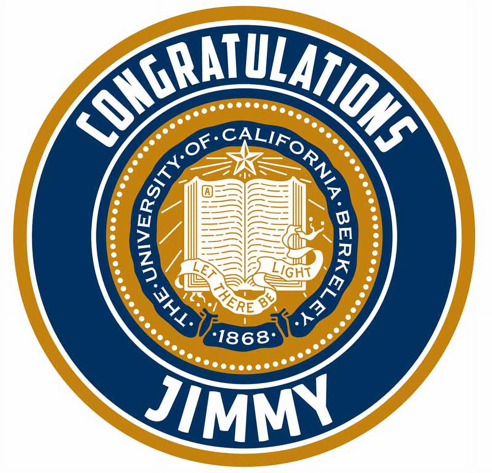 7.5 Inch UC Berkeley Cake Topper - Round Edible Birthday Cake ...