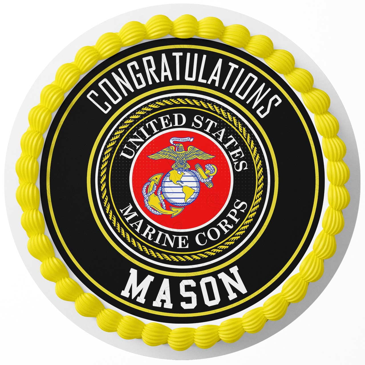 7.5 Inch USMC Emblem United States Marine Corps Seal Rd Cake Topper ...