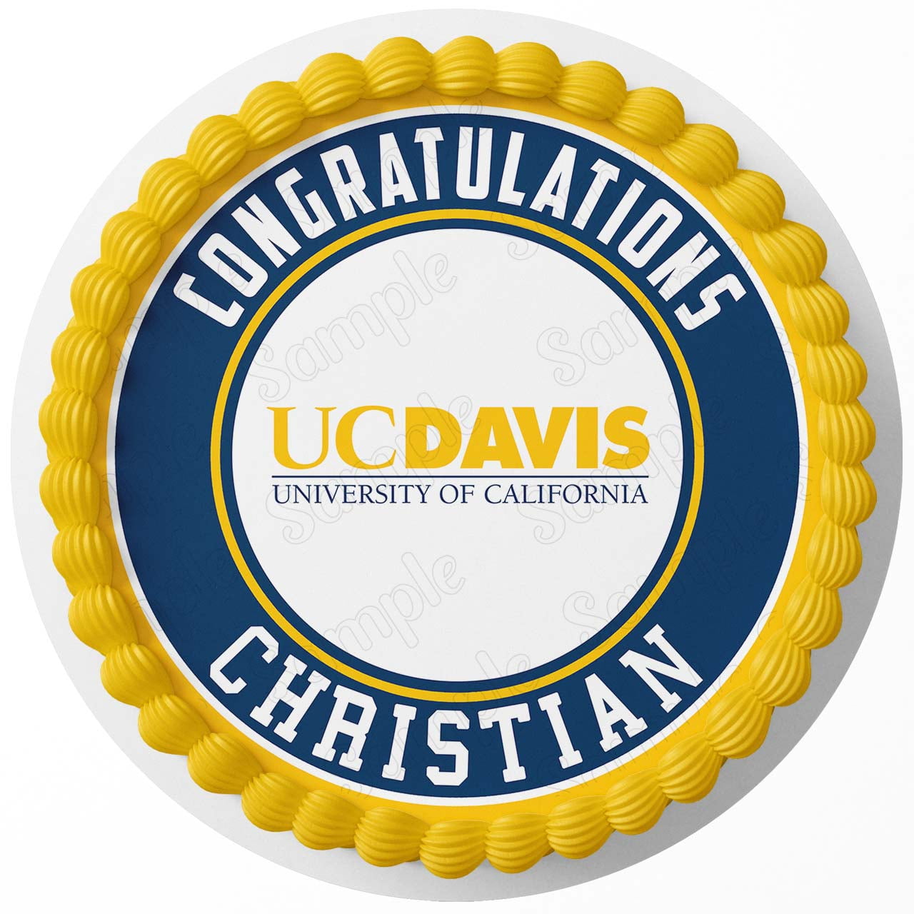 7.5 Inch University of California Davis UCD Cake Topper - Round Edible ...