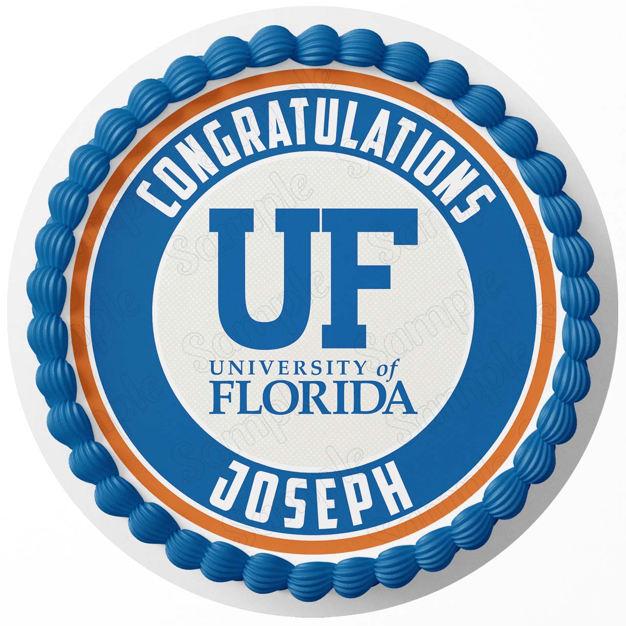 7.5 Inch University of Florida Cake Topper - Round Edible Birthday Cake ...